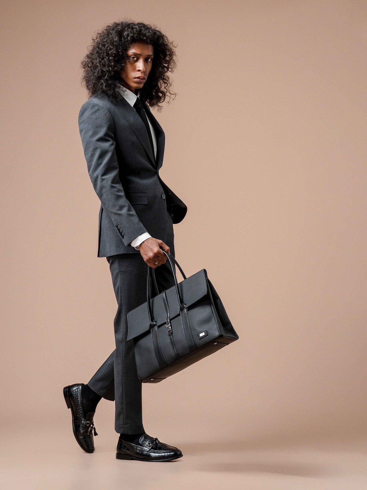 Single Breasted Suit Blazer - Dark Grey Plain (Peak Lapel) | Zeve Shoes