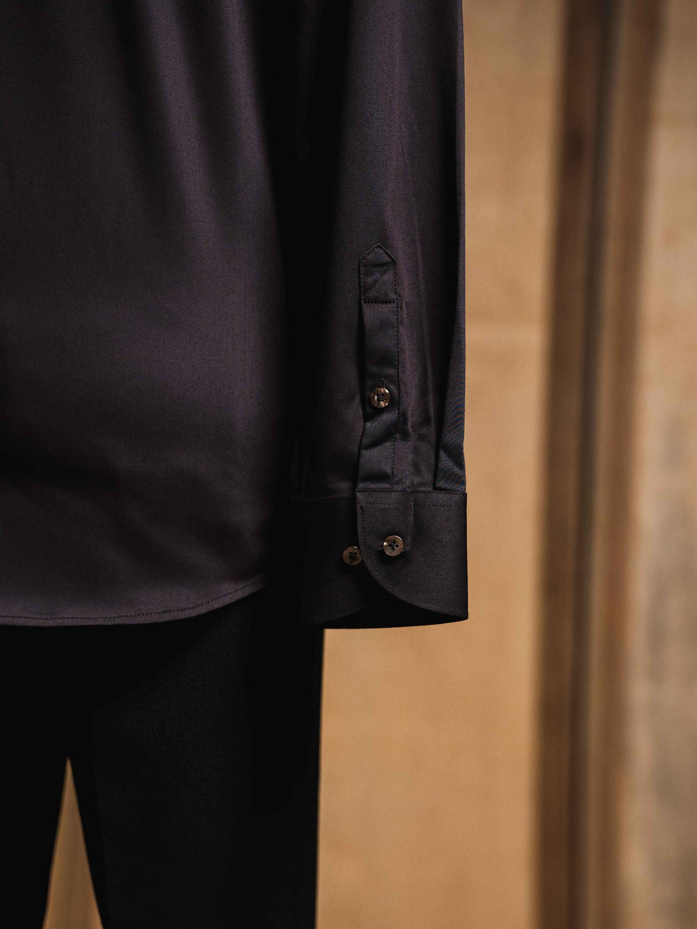 Formal Shirt - Black Pinned-Collar | Zeve Shoes