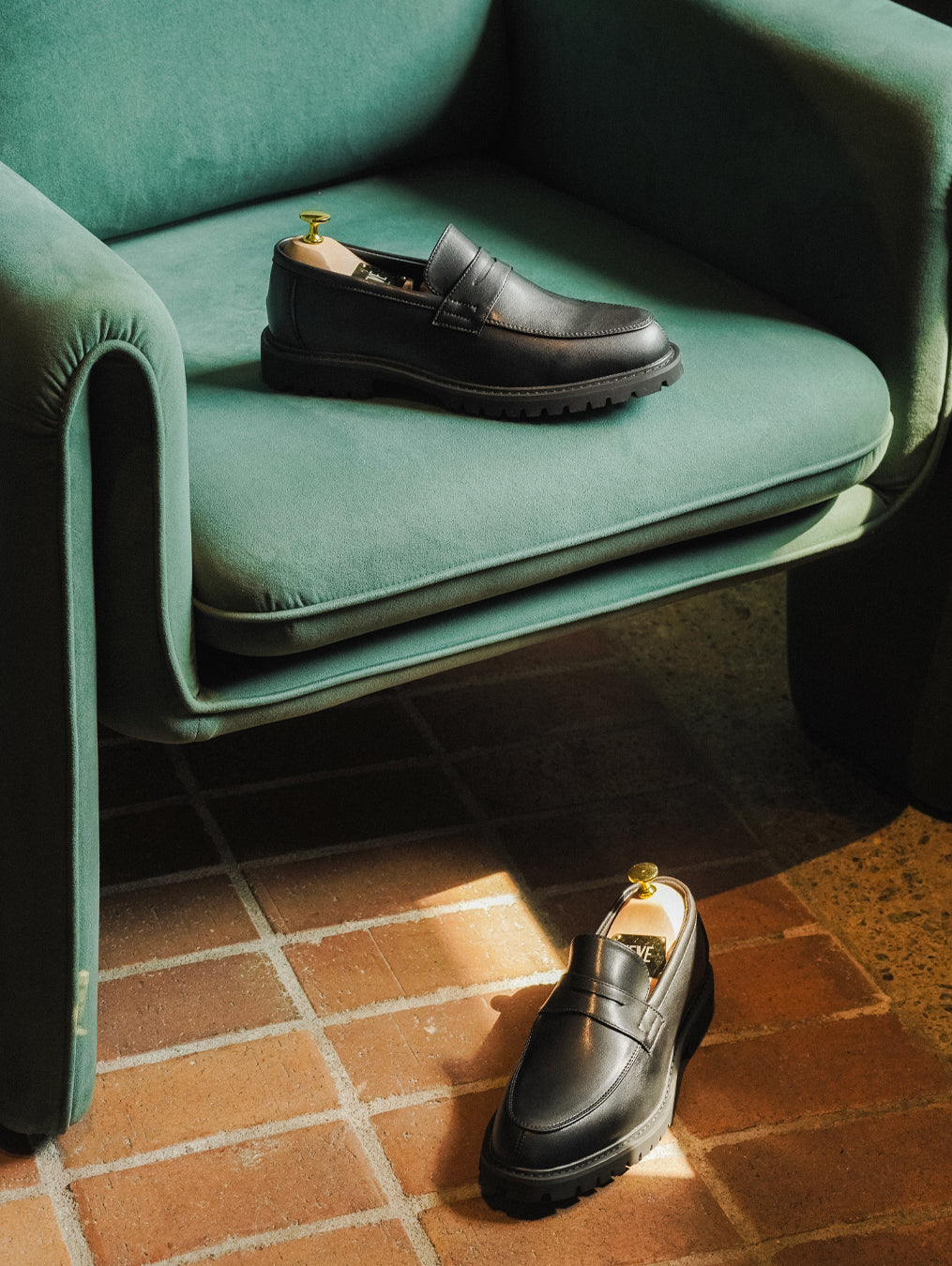 Penny Loafer - Solid Black Leather (Brava Sole) – Zeve Shoes