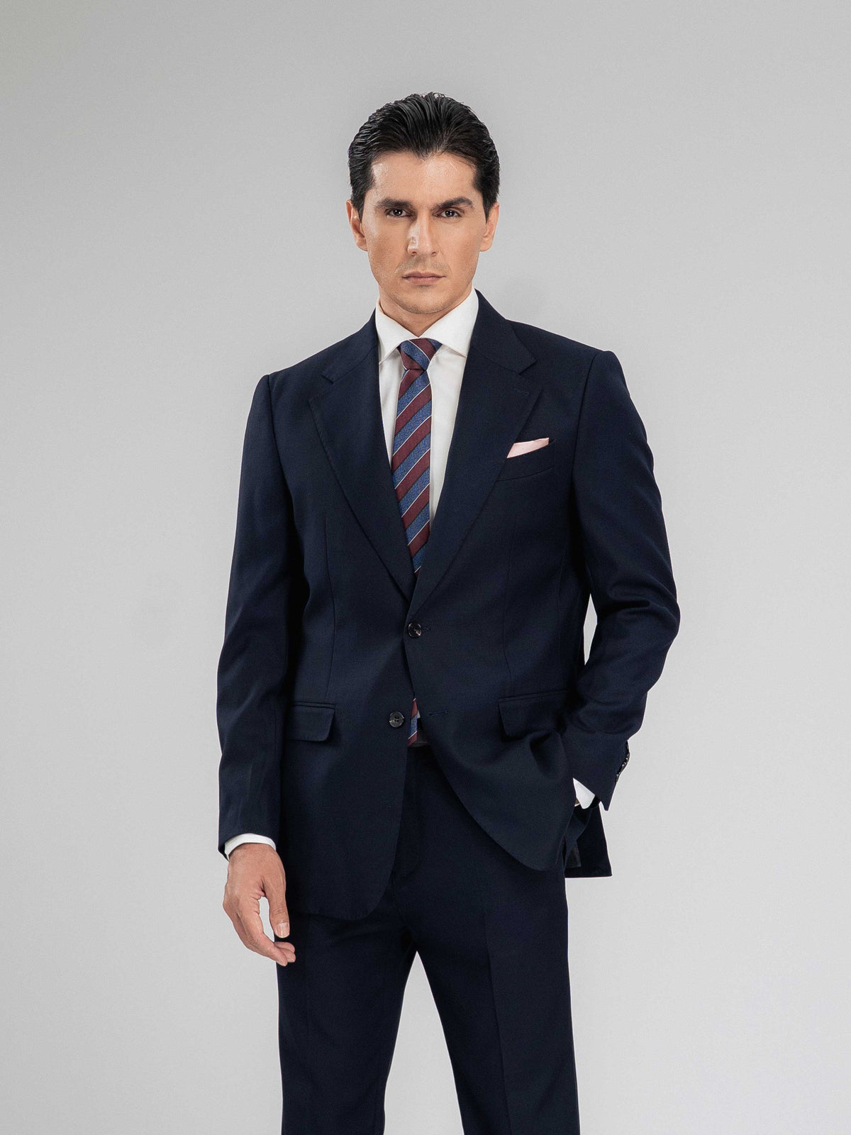 Single Breasted Suit Blazer - Deep Blue Plain (Notch Lapel) – Zeve Shoes
