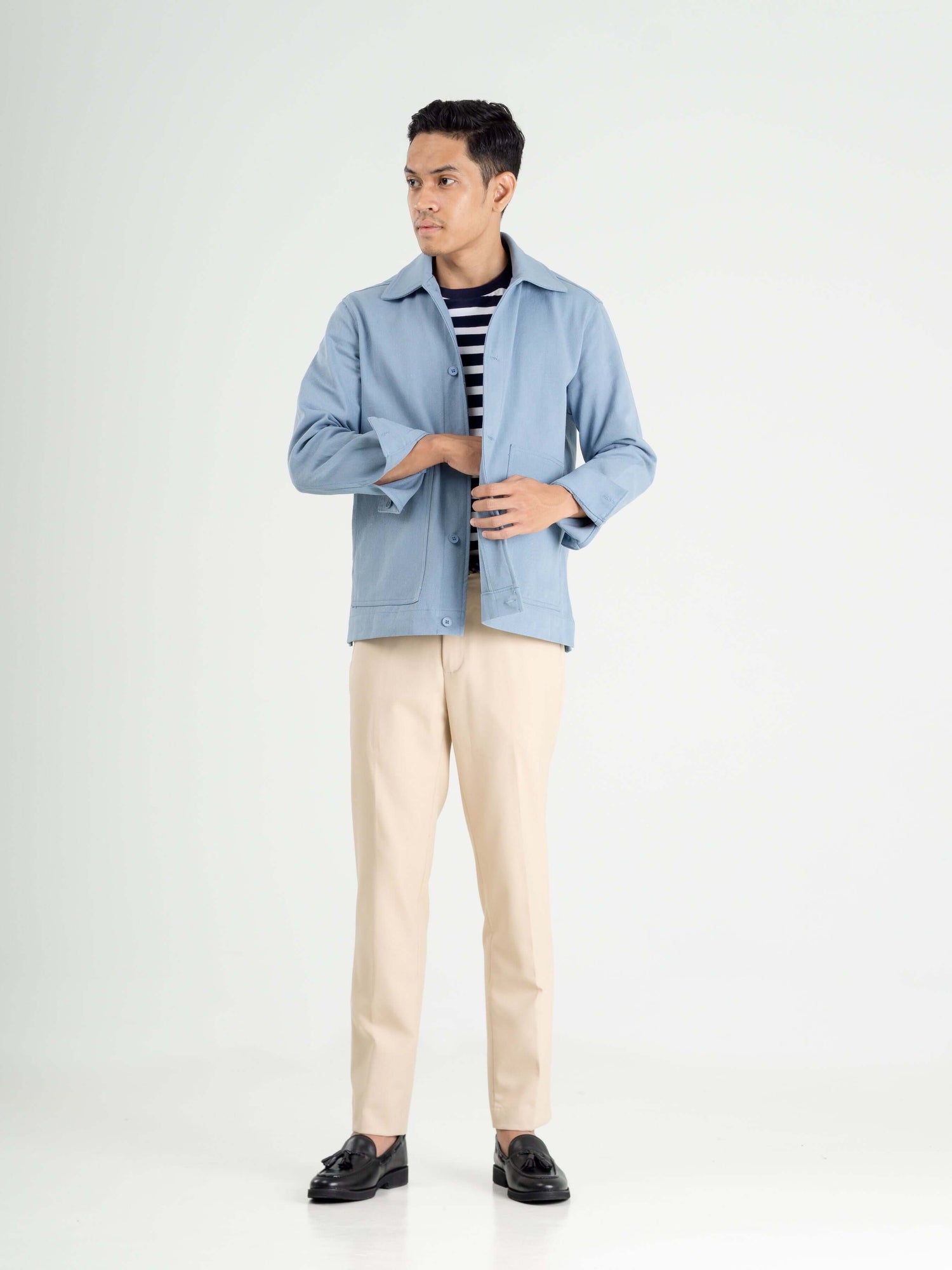 Twill Work Jacket - Ocean Blue | Zeve Shoes