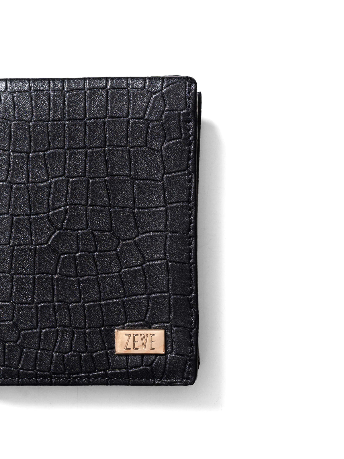 Zeve Folding Wallet - Black Croco Leather – Zeve Shoes