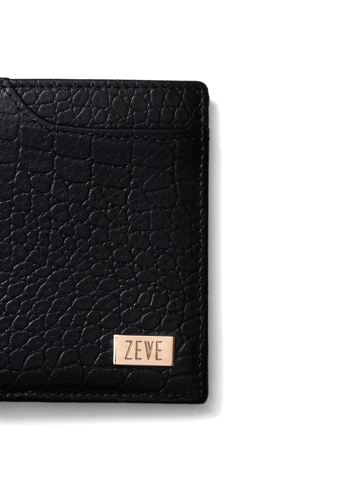 Zeve Slim Folding Wallet - Black Croco Leather – Zeve Shoes