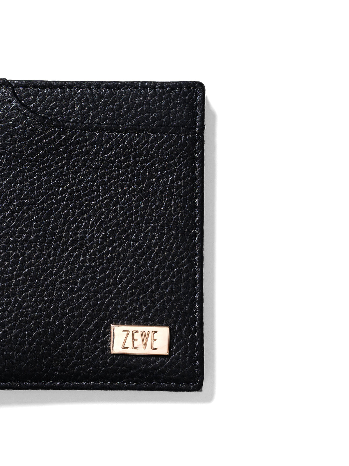 Zeve Slim Folding Wallet - Black Pebble Grain Leather – Zeve Shoes