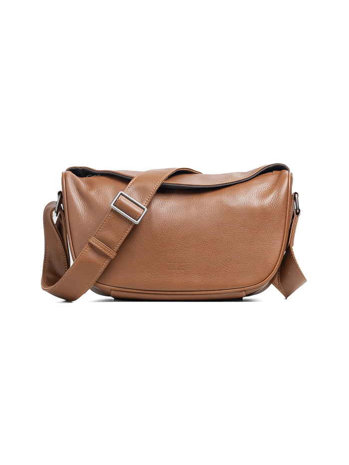 Leone Crossbody Bag - Brown Pebble Grain Leather – Zeve Shoes