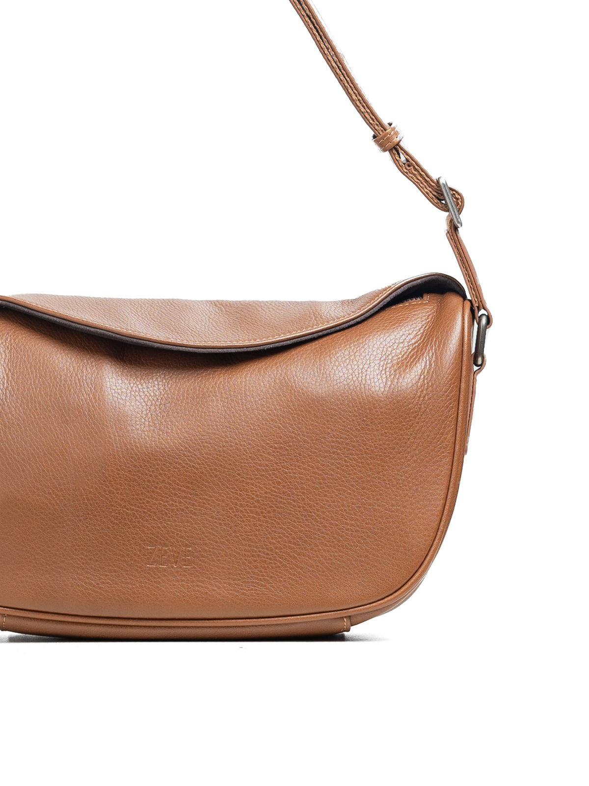 Leone Crossbody Bag - Brown Pebble Grain Leather – Zeve Shoes