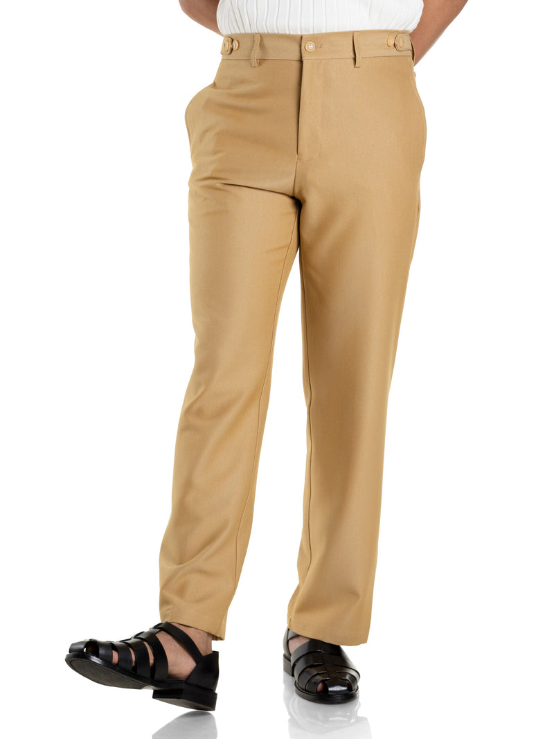 Trousers Belt Loop With Side Adjusters - Wheat (Straight Cut) – Zeve Shoes