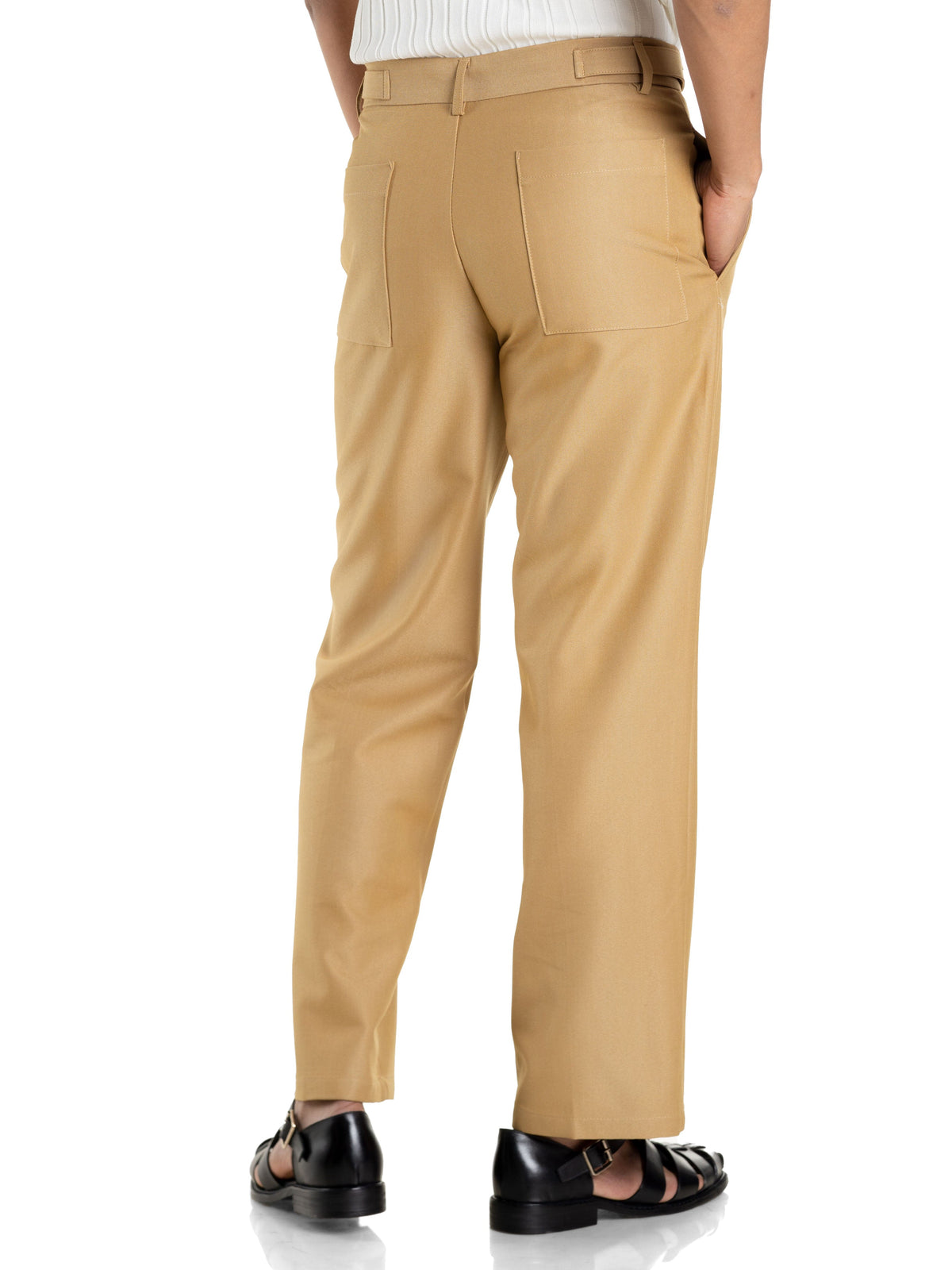 Trousers Belt Loop With Side Adjusters - Wheat (Straight Cut) – Zeve Shoes
