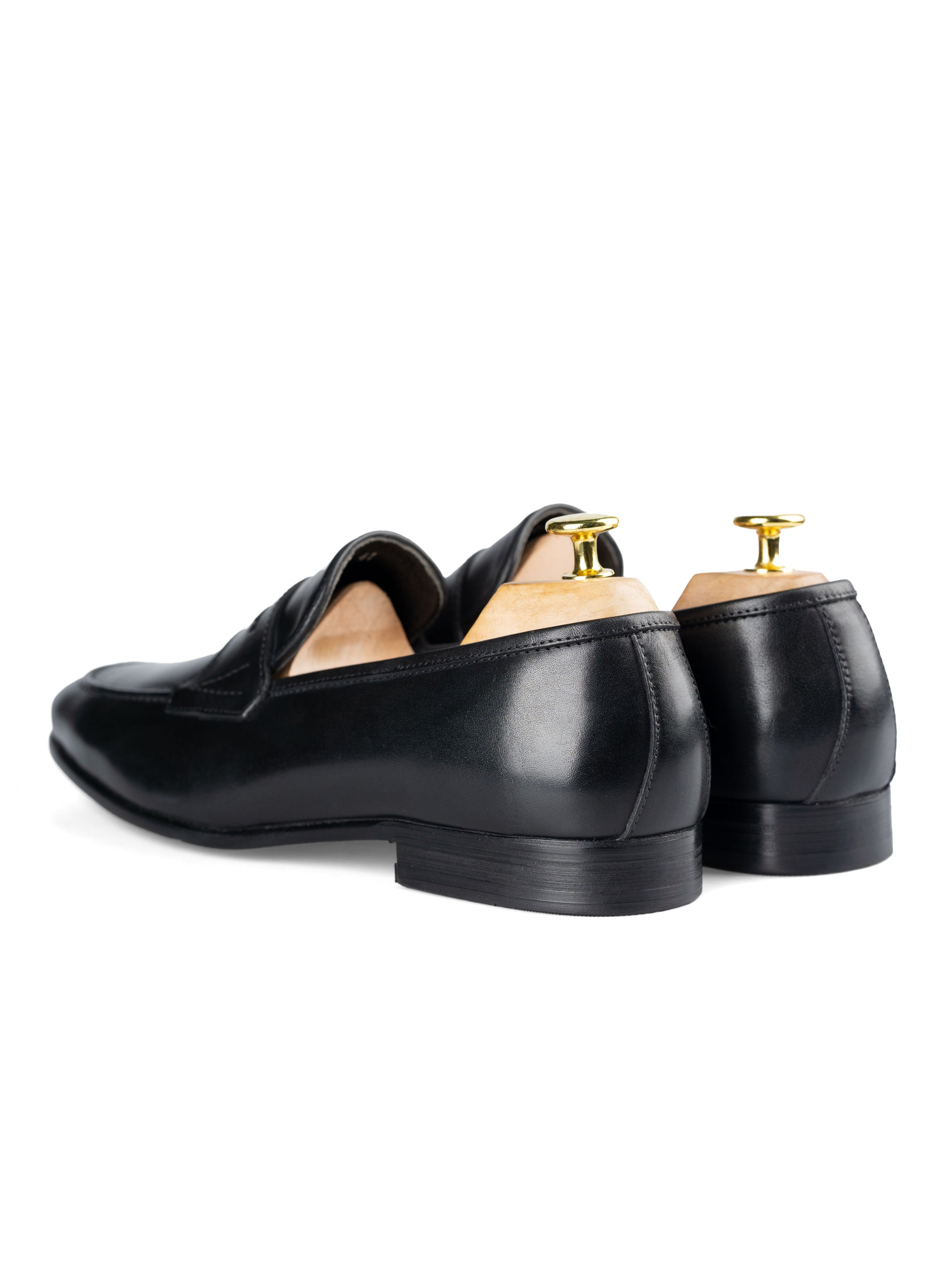 Penny Loafer Wing Strap - Solid Black | Zeve Shoes